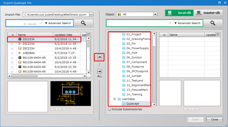 Quadcept - Importing Quadcept Files